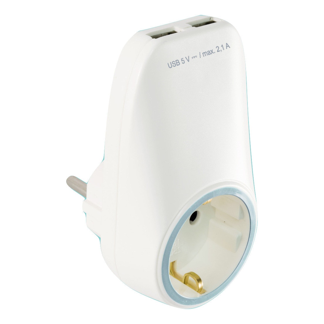 Priza de retea cu 2 socluri de incarcare USB, Alb - eMAG.ro