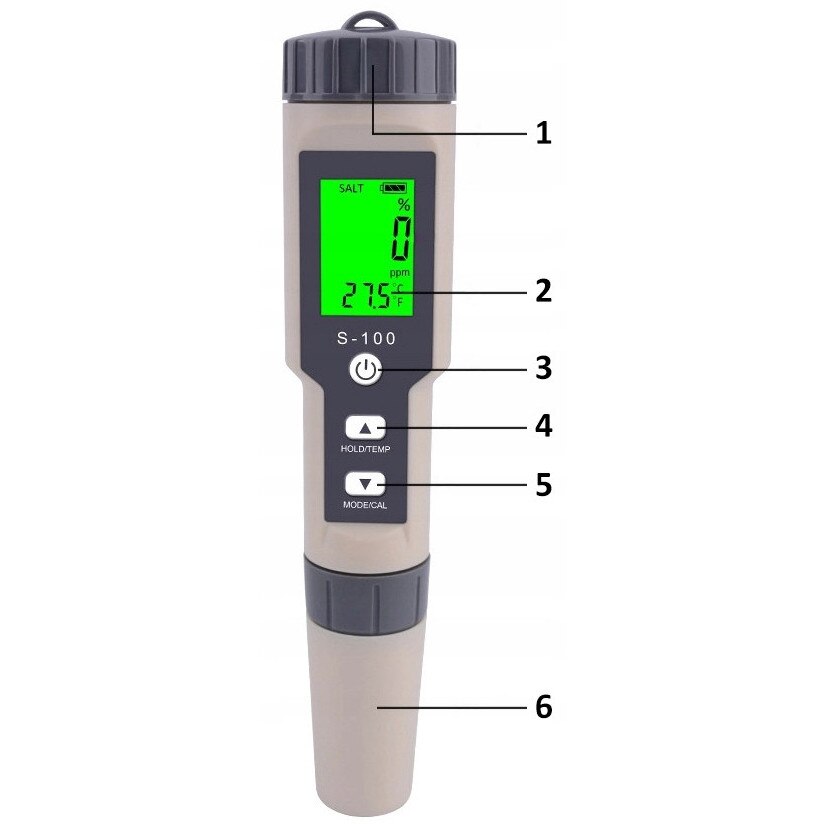 Tester profesional de calitate apa Salinitate/TDS/EC/Temperatura ...