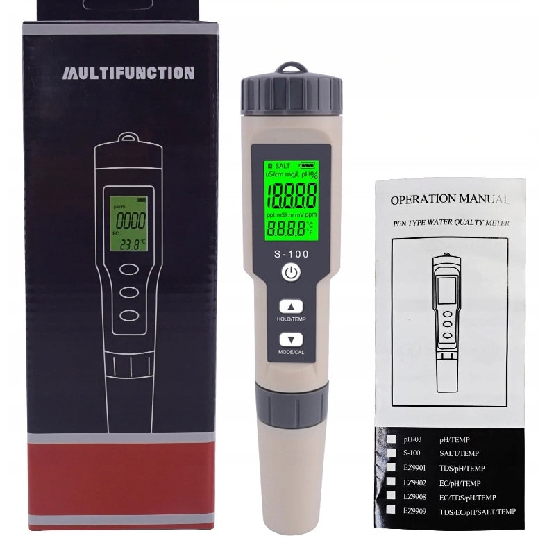 Tester profesional de calitate apa Salinitate/TDS/EC/Temperatura ...