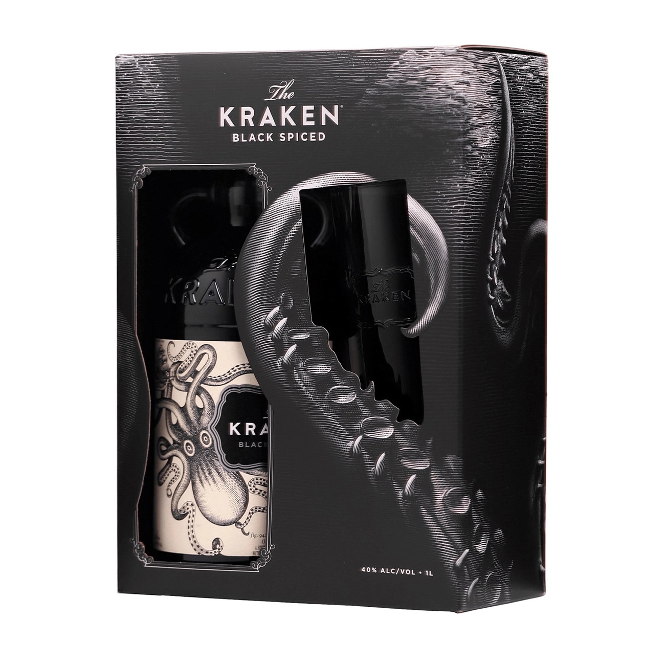Rom Kraken Black Spiced + 1 Pahar, 40%, 1l - eMAG.ro