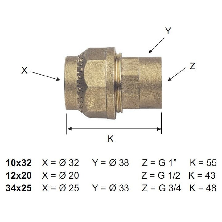 Racord compresie alama Remer Rubinetterie Minutery 490RF2063, filet ...