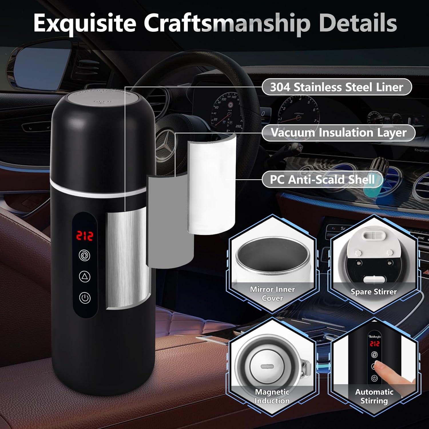 Fierbator Electric Auto Portabil MOSMAOO® 12V/24V, Incalzitor de cafea ...