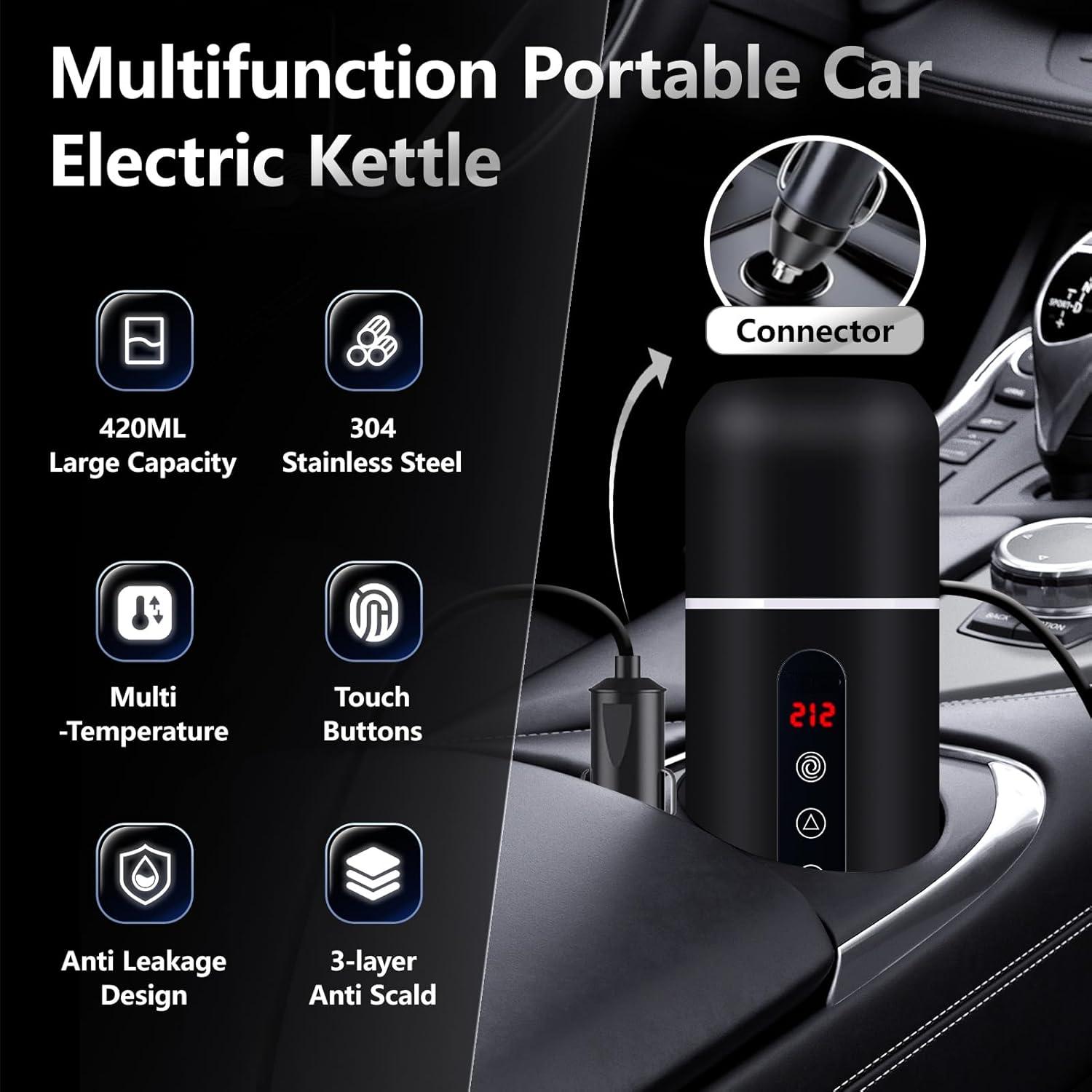Fierbator Electric Auto Portabil MOSMAOO® 12V/24V, Incalzitor de cafea ...