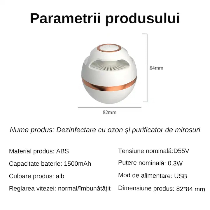 Odorizant pentru frigider, Rqiurpn, cu mini USB, Elimina mirosul din ...