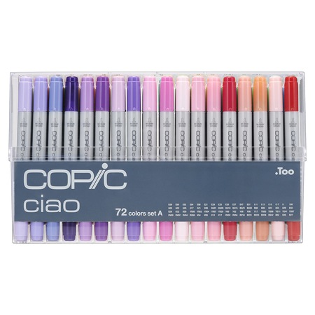 Set de markere Copic Ciao, 72 culori, suport acrilic, multifuncțional ...