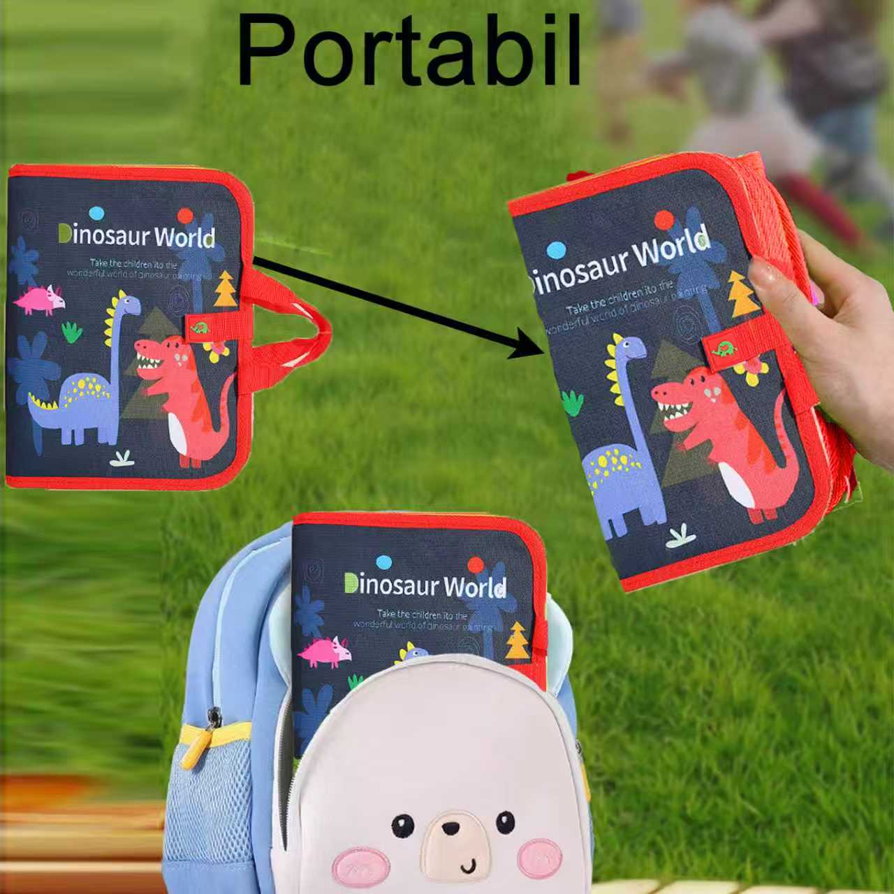 Set reutilizabil de carti de desen si colorat portabile, 14 pagini de ...