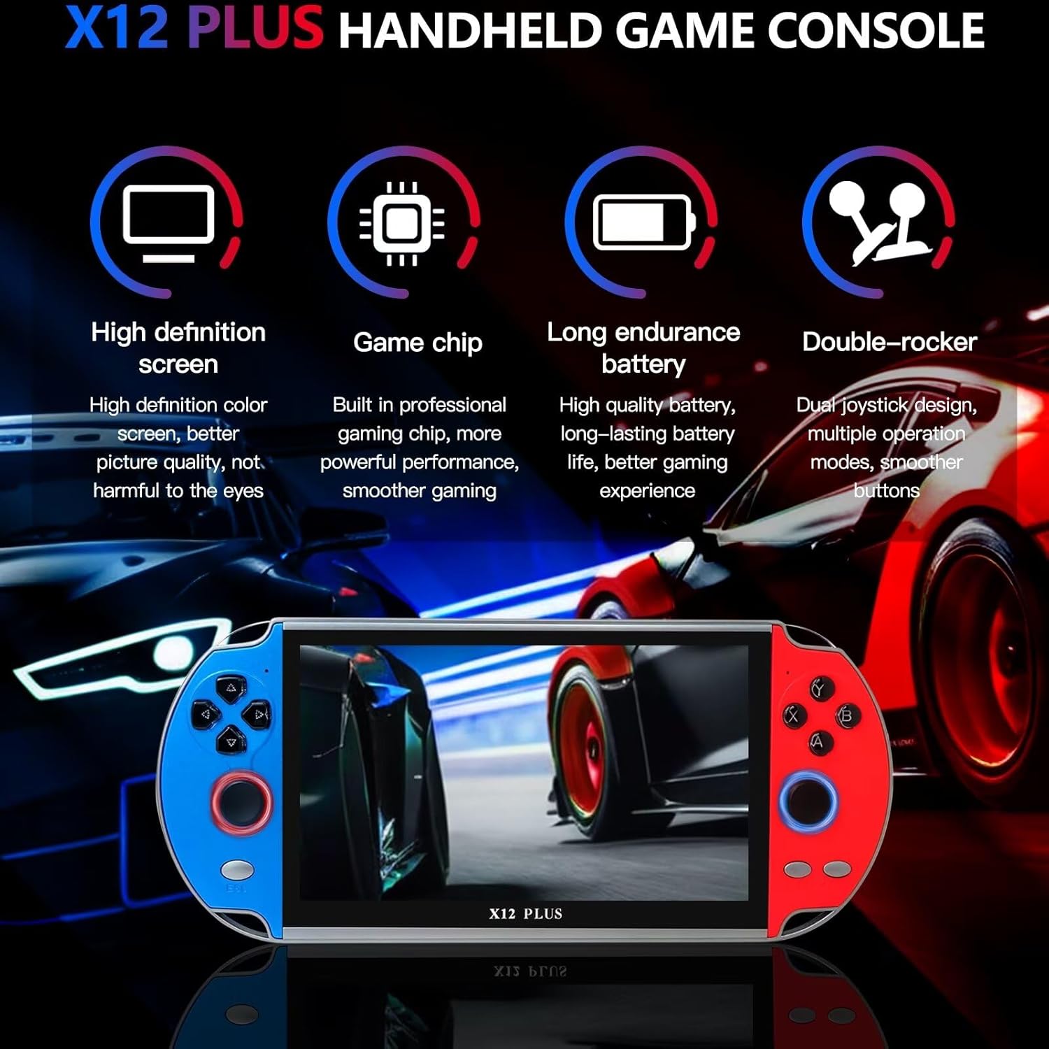 Consola portabila gaming dual rocker gameplayer, Bedee®, X12-plus, 16 ...