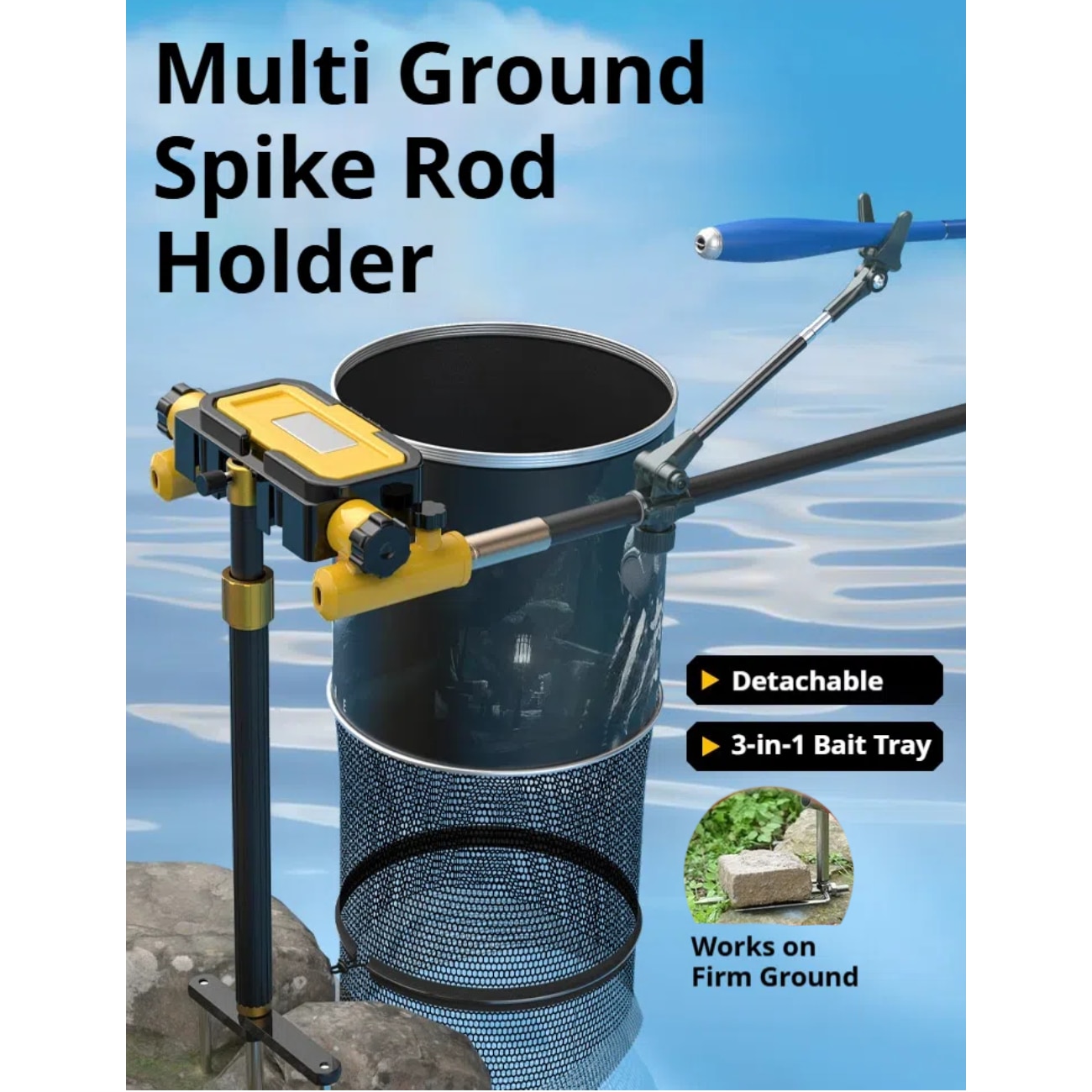 Acropluter® Suport 3 in 1 Portabil pentru Pescuit Rod Pod - Piron ...