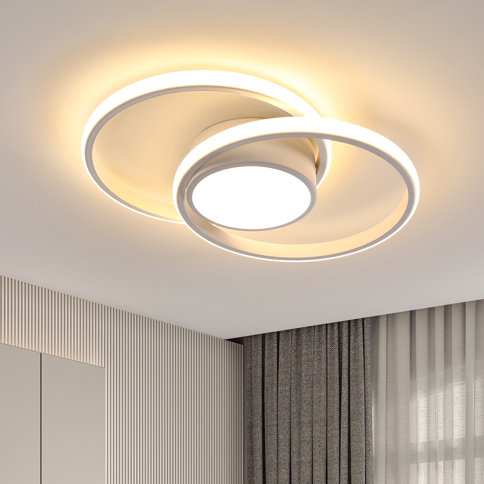 Lampa de tavan LED, Goeco, Moderna, 42W, 4800LM, Calda 3000K, Rotunda ...