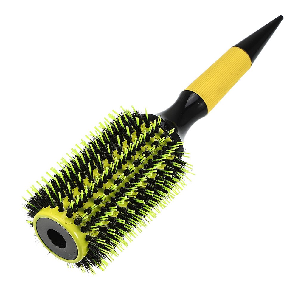 Perie rotunda pentru par, 7.5cm, nylon, galben/negru, pentru par umed ...
