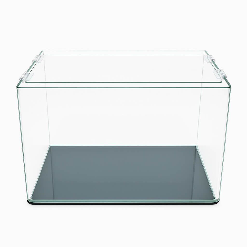 Acvariu pesti 17L sticla cu capac plat curbat AquaPad inclus, margini ...