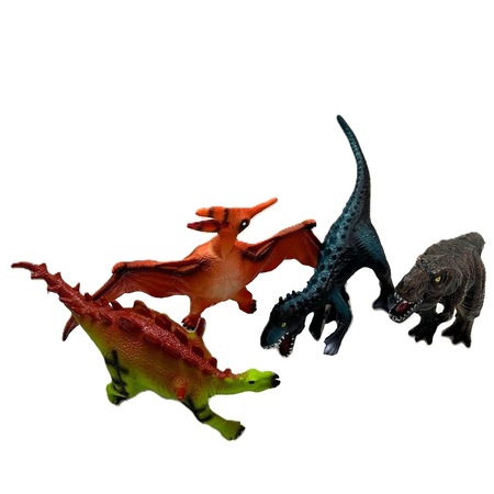 Set 4 figurine dinozauri preistorici, Ghemotoc, plastic, 18-25cm ...
