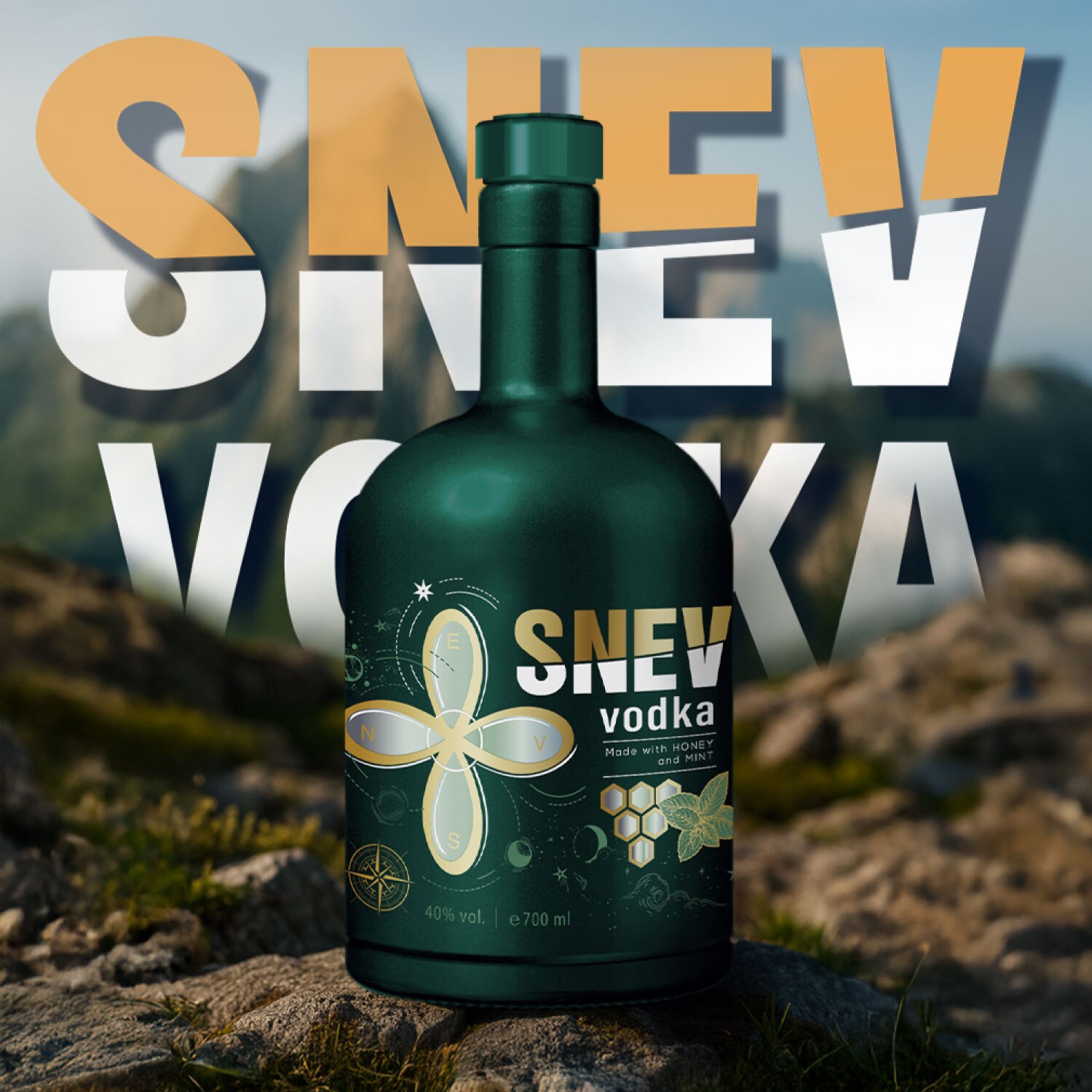 Vodka SNEV™ Editia Miere si Menta, Vodka Premium cu Miere Naturala si ...