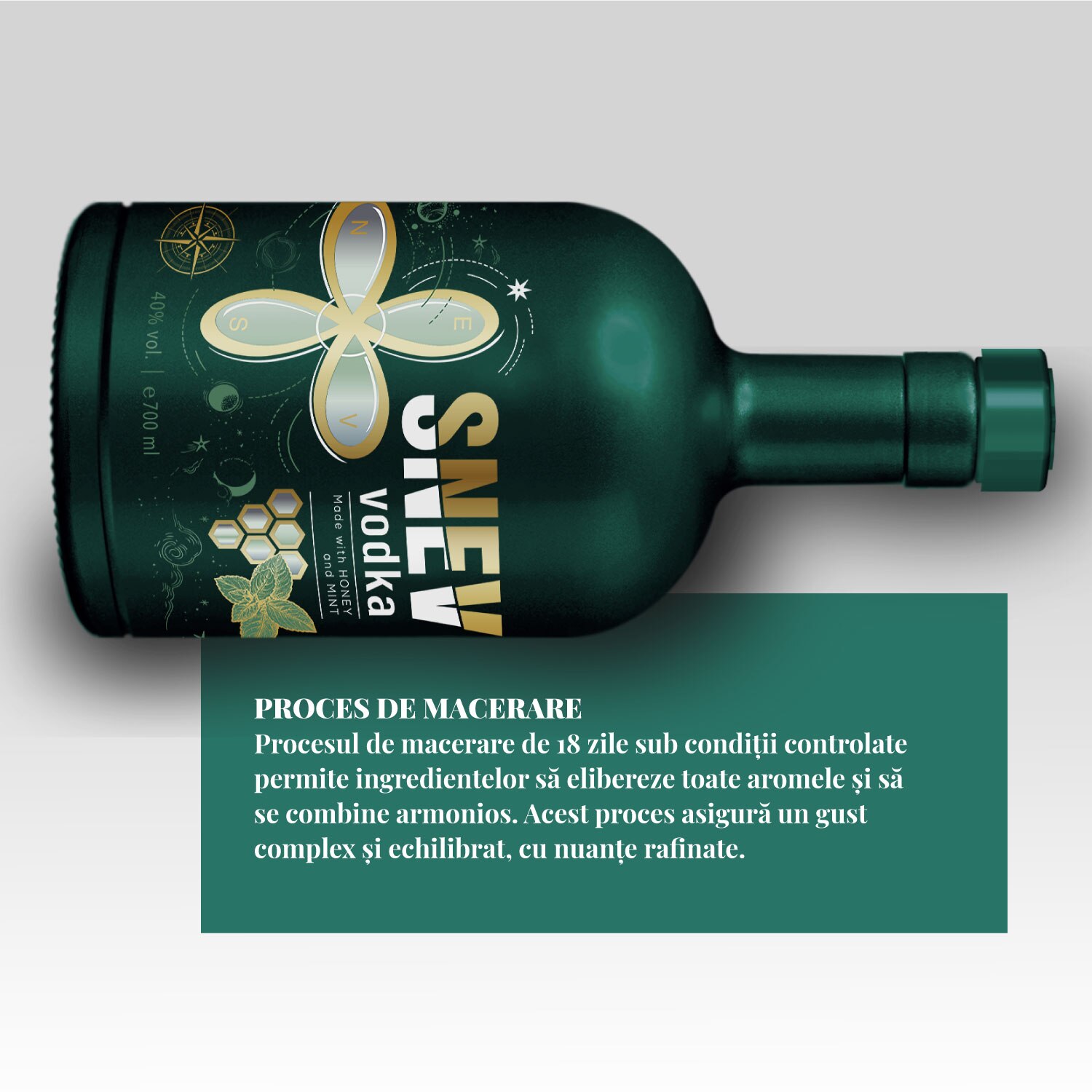 Vodka SNEV™ Editia Miere si Menta, Vodka Premium cu Miere Naturala si ...