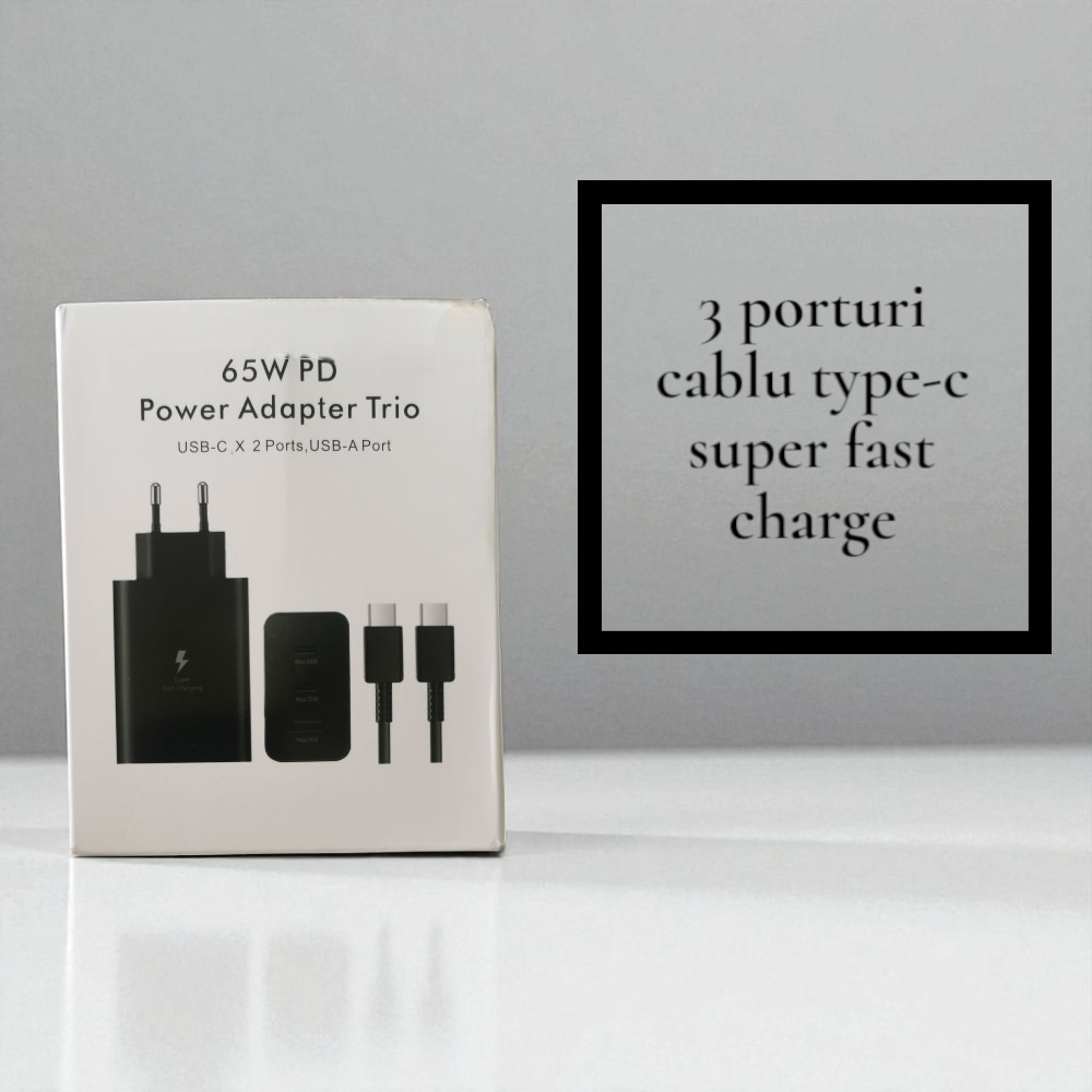 65W-os hálózati töltő + Type-C / Type-C kábel, G-Tech CT-093, USB-C*2 ...