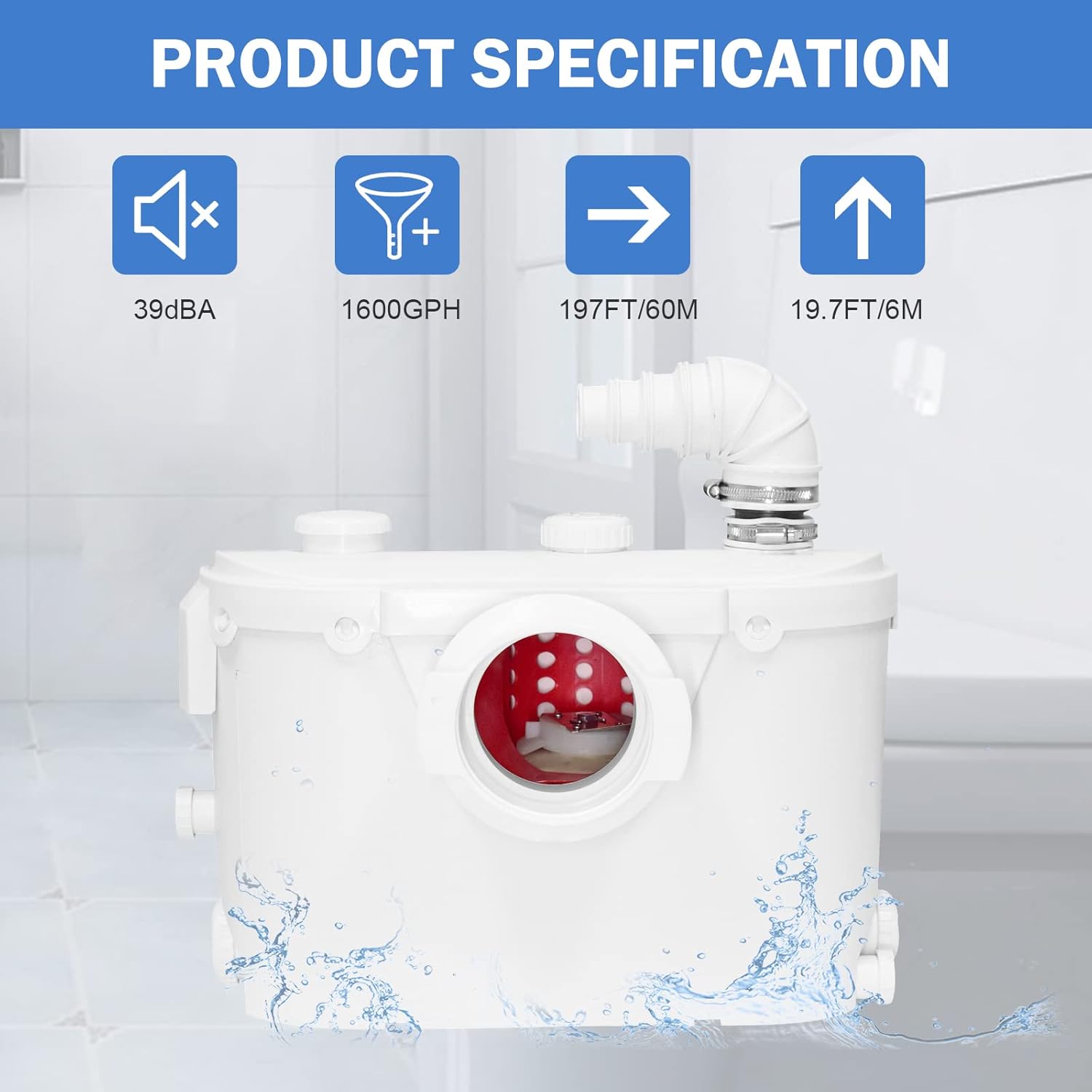 Pompa cu tocator pentru wc 500W, Hocanflo - eMAG.ro