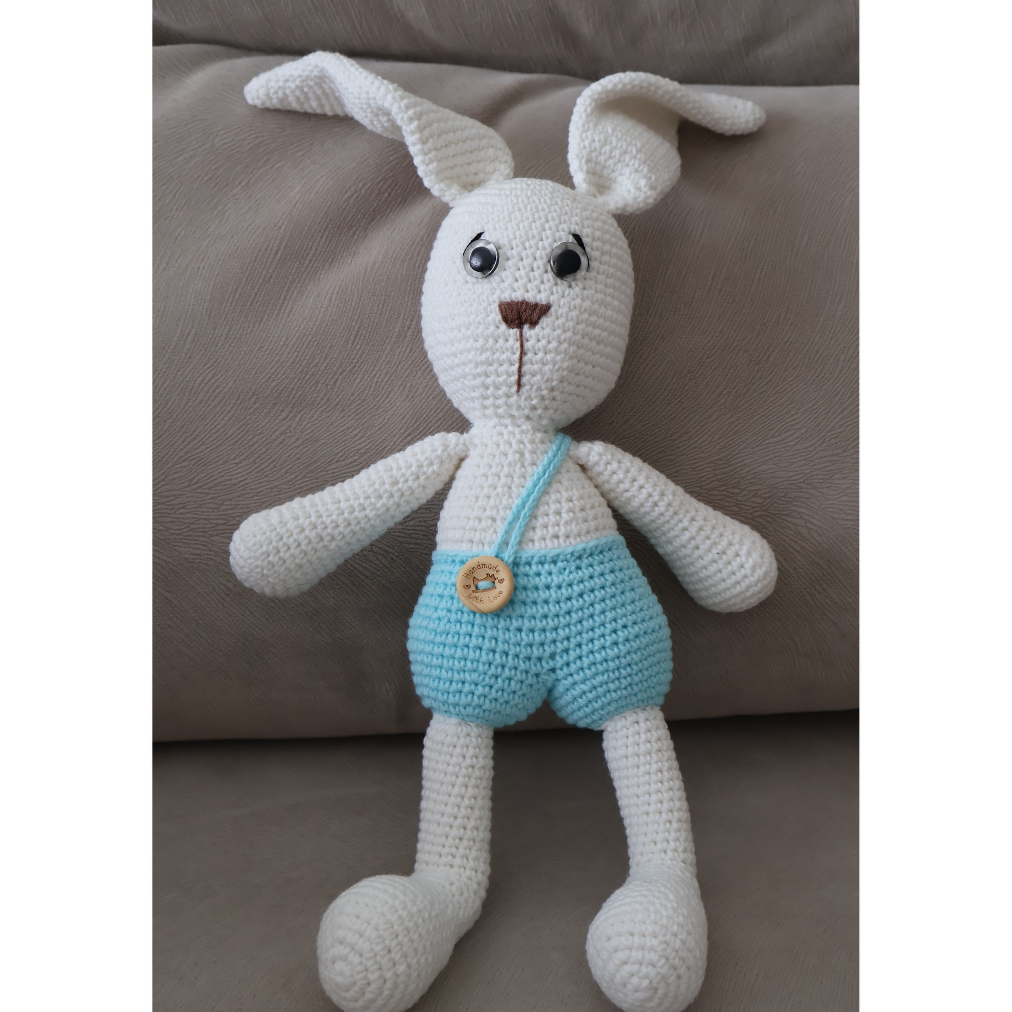 Iepuras, amigurumi pentru copii, crosetat manual - eMAG.ro