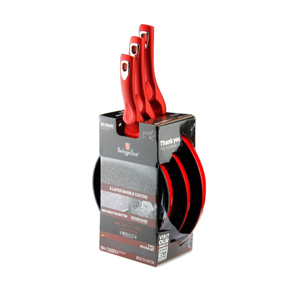 Set 3 tigai marmorate Berlinger Haus Burgundy Metalic Line BH 1288N - eMAG.ro