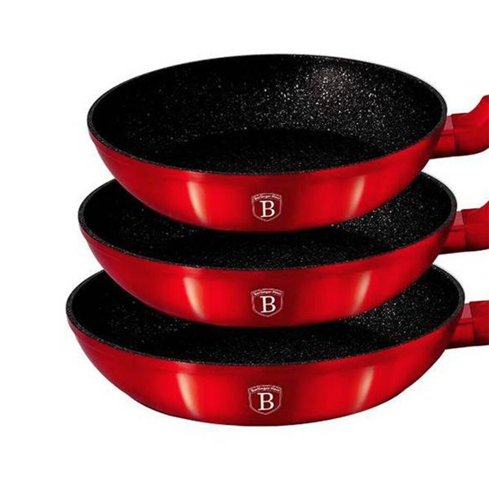 Set 3 tigai marmorate Berlinger Haus Burgundy Metalic Line BH 1288N - eMAG.ro