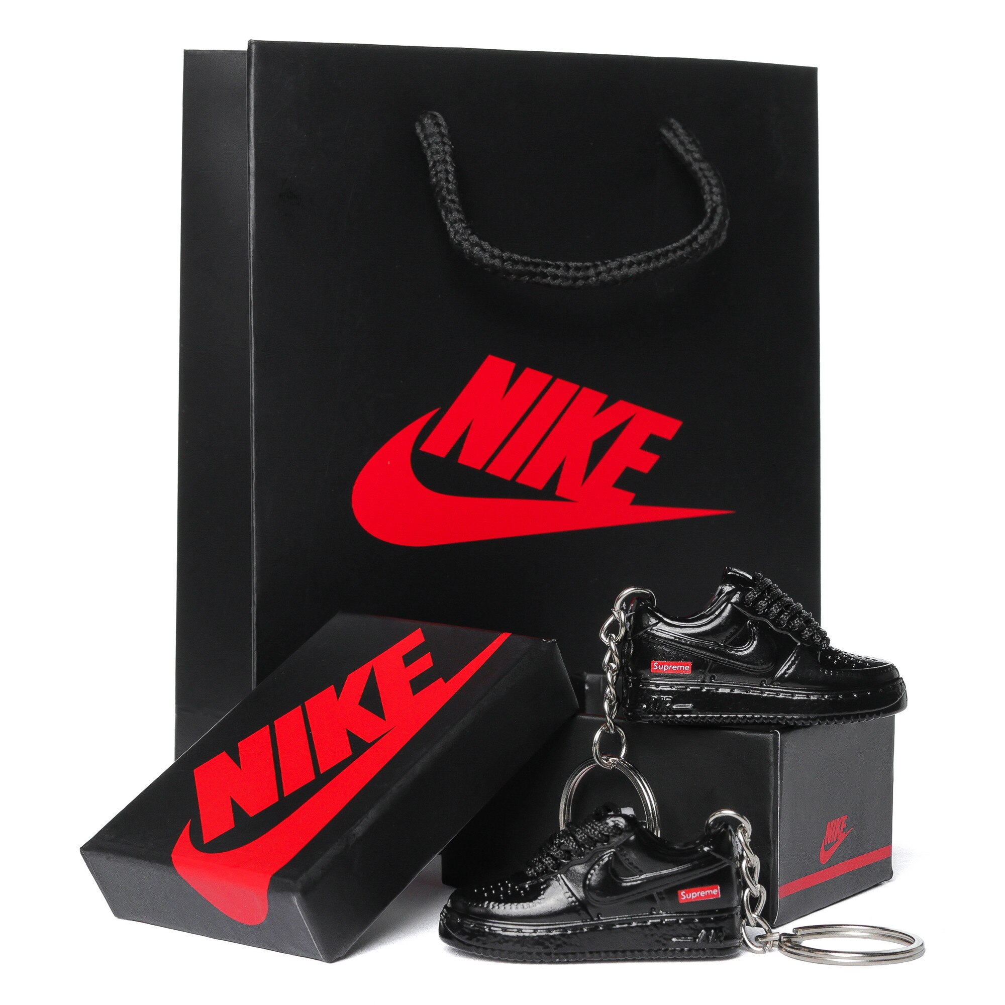 Breloc Nike Air Force 1 Low x Supreme Black, PVC + Cauciuc, Negru, 5 x ...