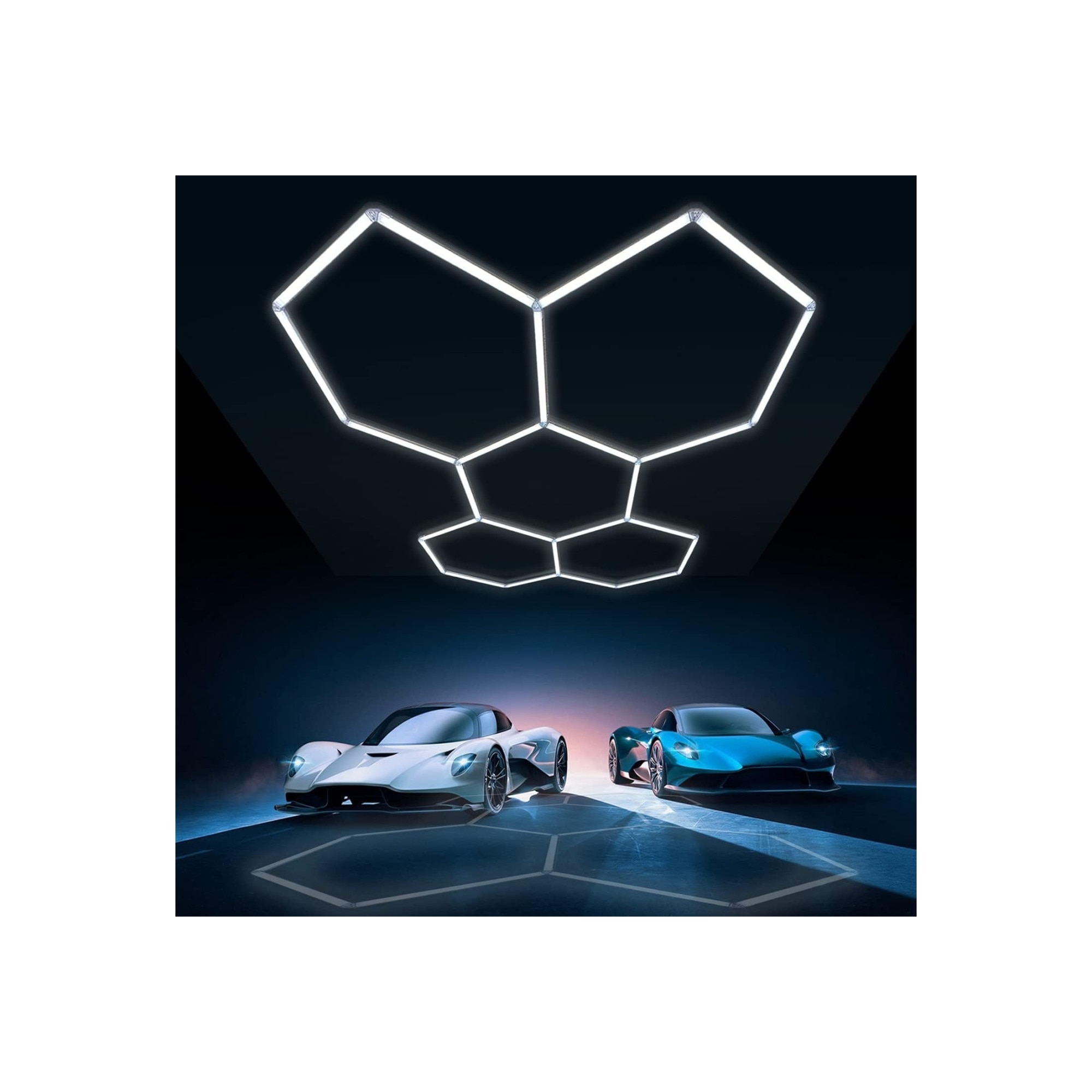 Set lumini LED hexagonale 168W 6000K alb rece pentru tavan atelier ...