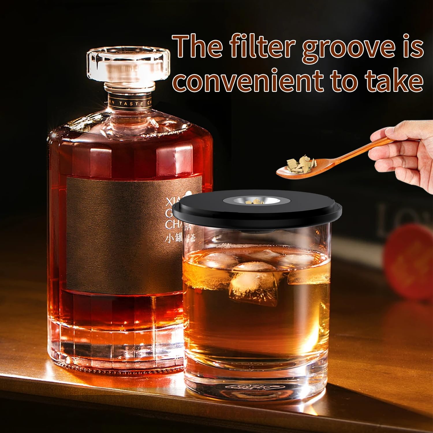Kit fumator electric pentru whiskey cu 6 arome lemn, aprinzator ...