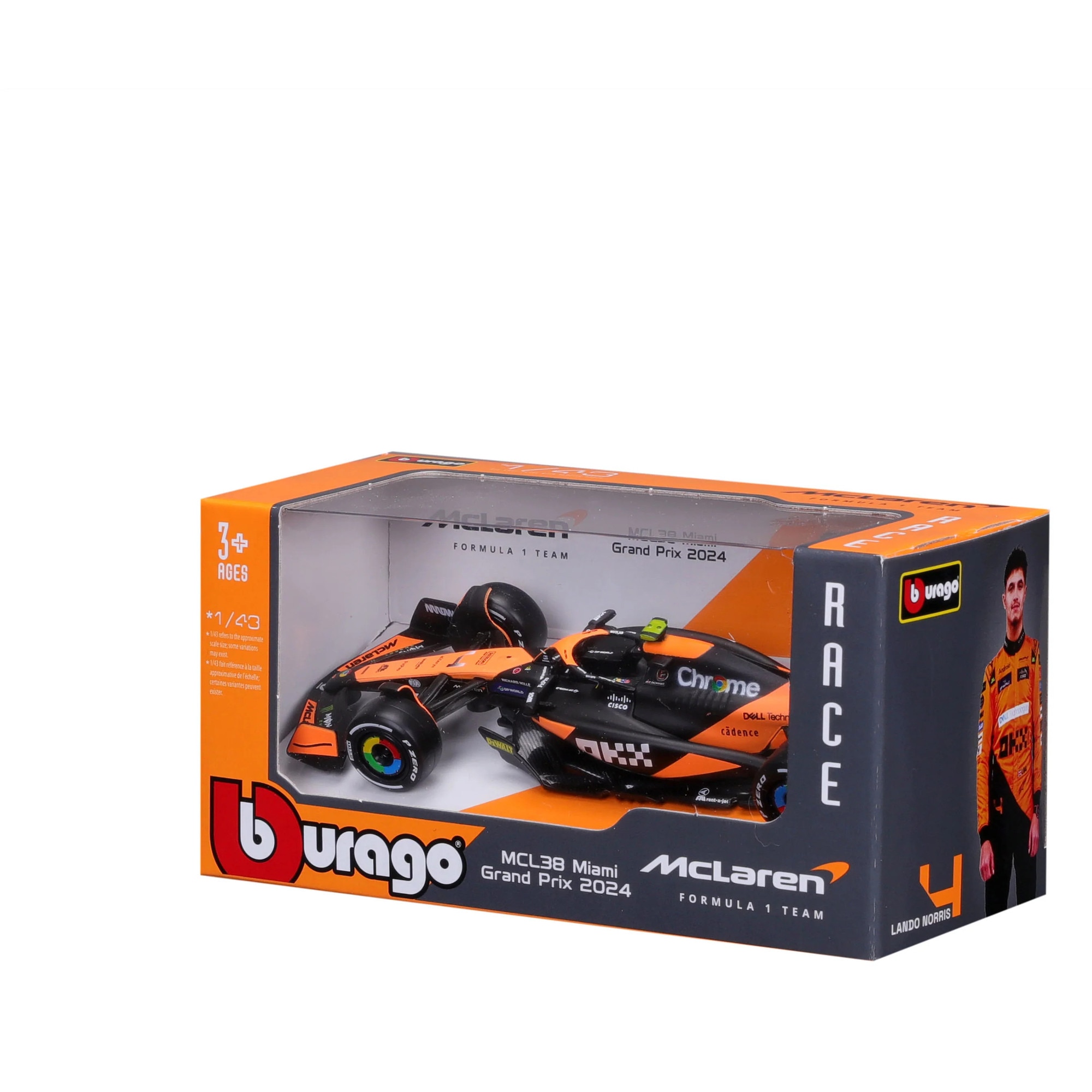 Macheta Formula 1, BBurago, McLaren F1 MCL38, 1:43, set complet - eMAG.ro