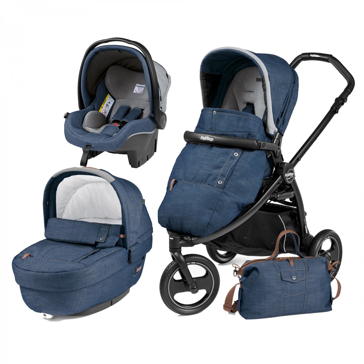 Carucior 3 In 1, Peg Perego, Book Scout, Matt Black, Elite Modular ...