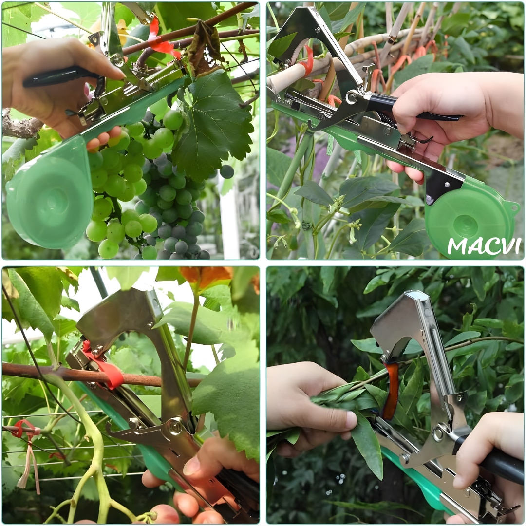 Aparat pentru legarea plantelor Macvi® cu 10.000 capse si 10 role de ...