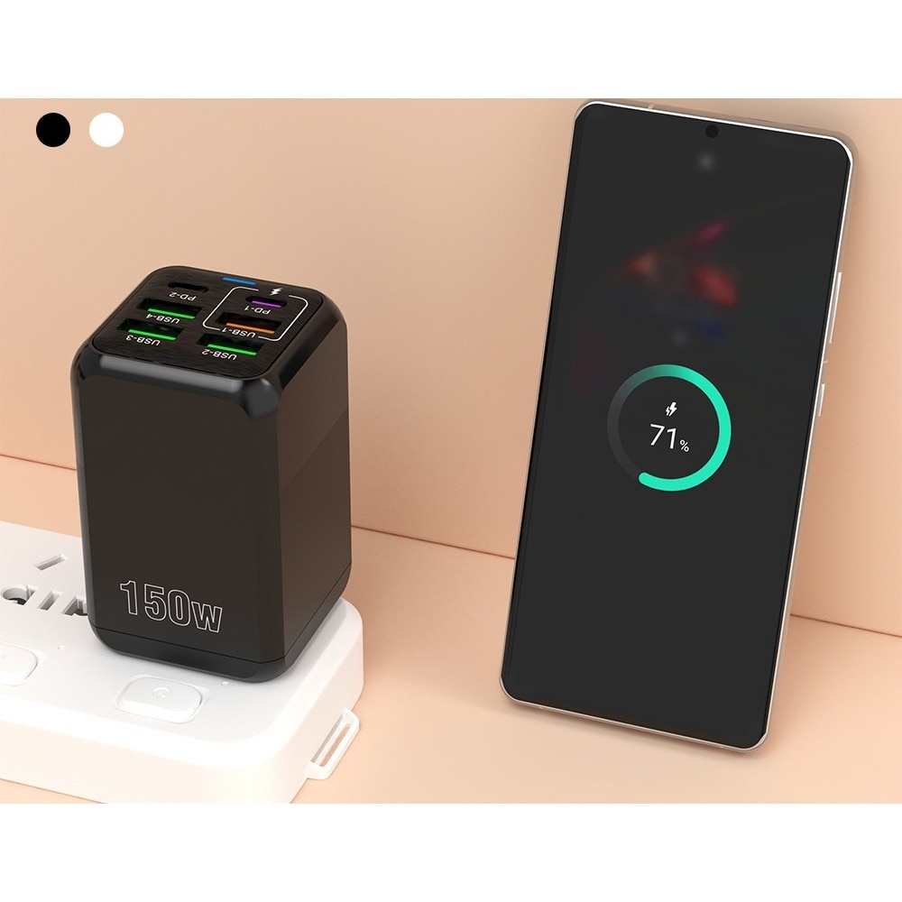 Incarcator Multifunctional, Flippy®, 6 Porturi (2 x PD Type C + 4 USB ...