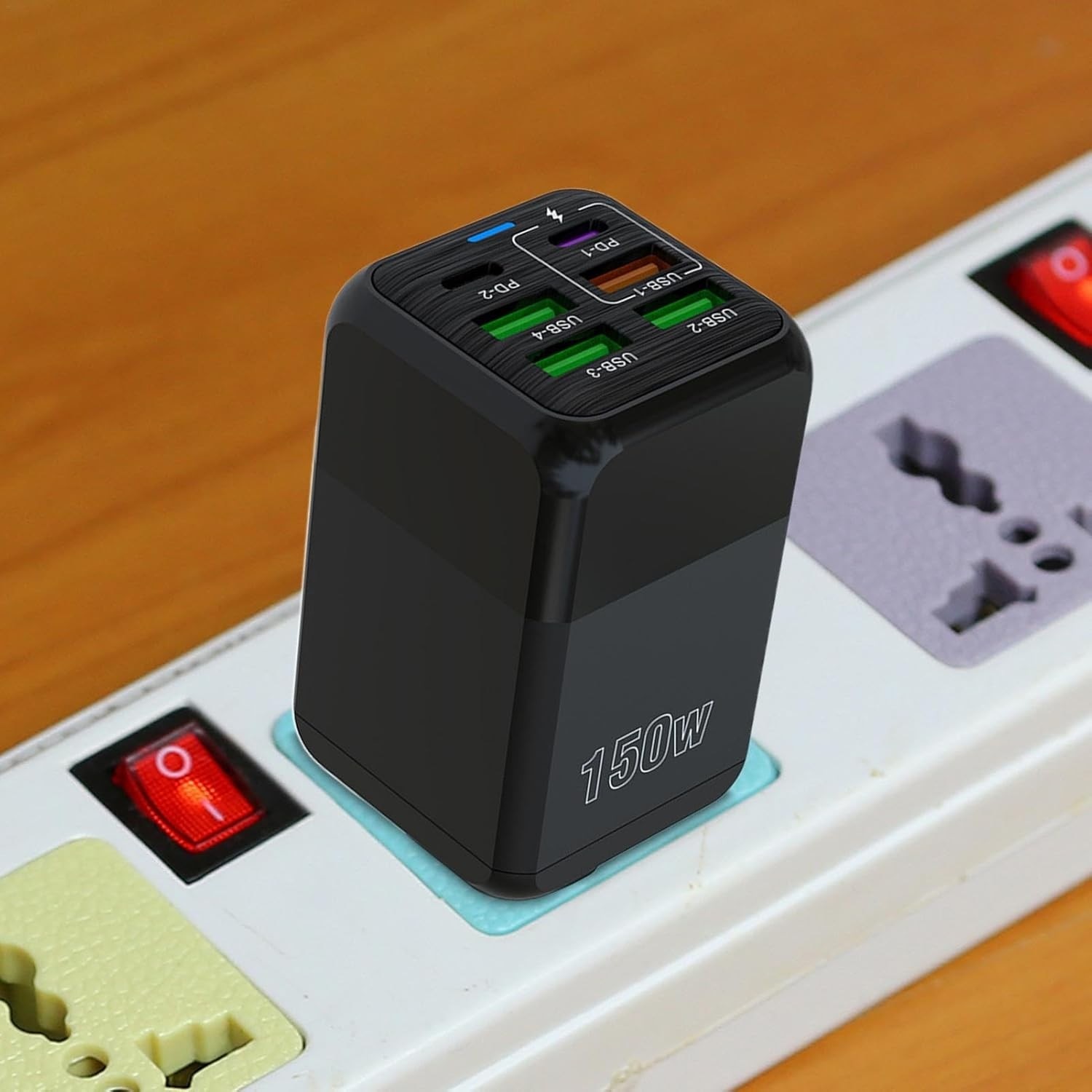 Incarcator Multifunctional, Flippy®, 6 Porturi (2 x PD Type C + 4 USB ...