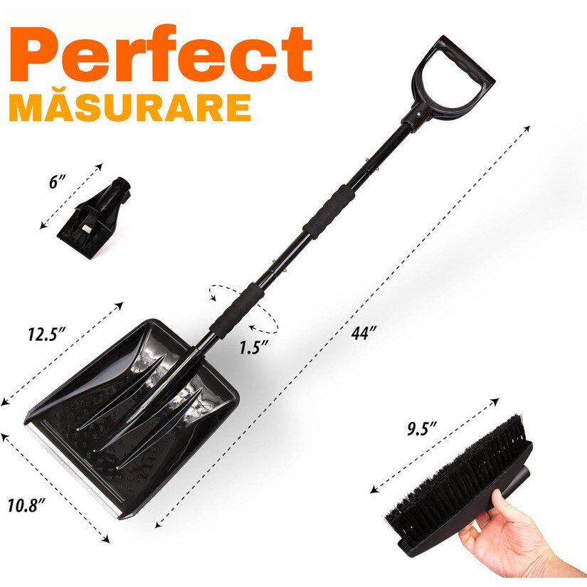 Set de deszapezire 3 in 1 pentru masina, lopata portabila, racleta de ...