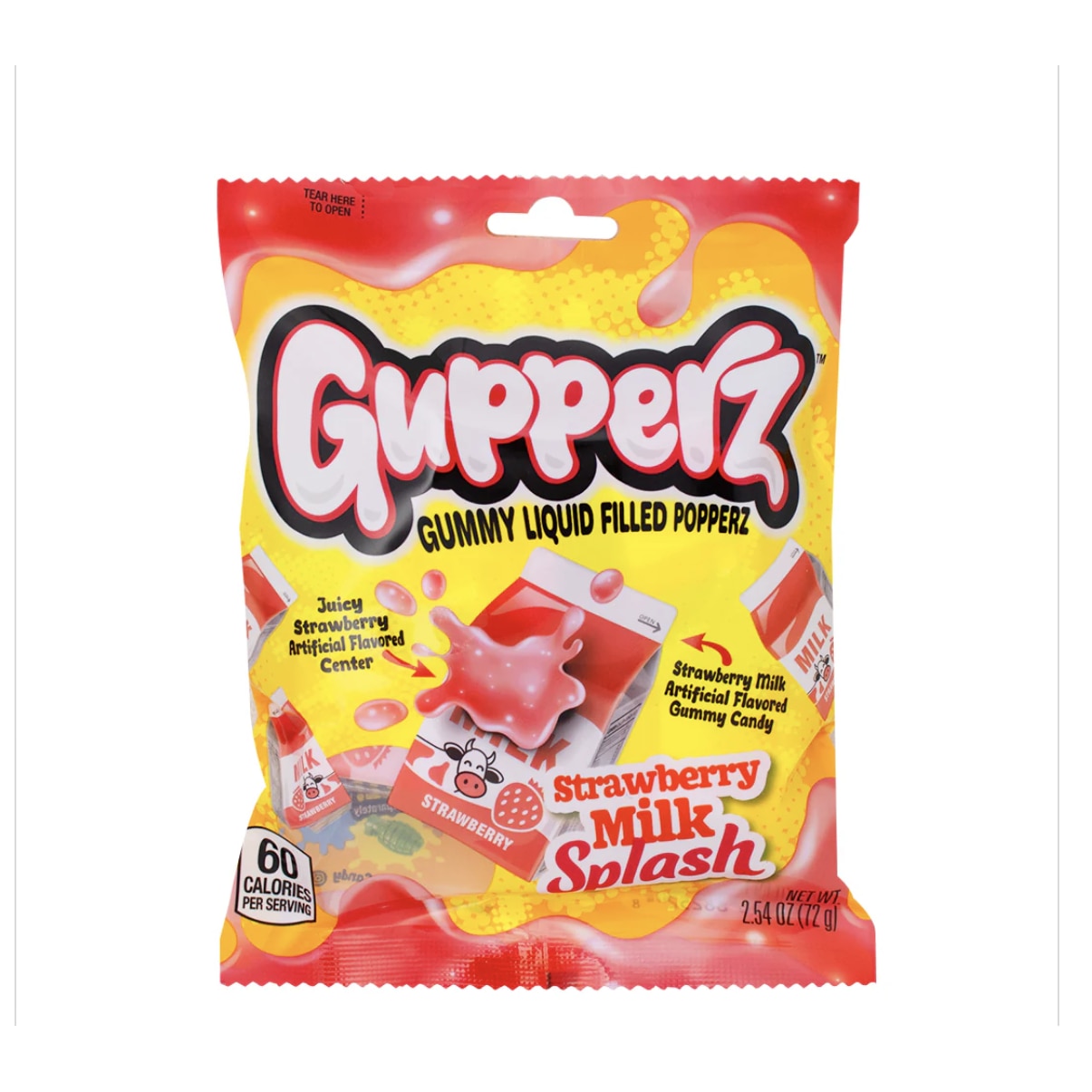 Jeleuri gumate umplute cu lichid cu gust de lapte cu capsune, Gupperz ...