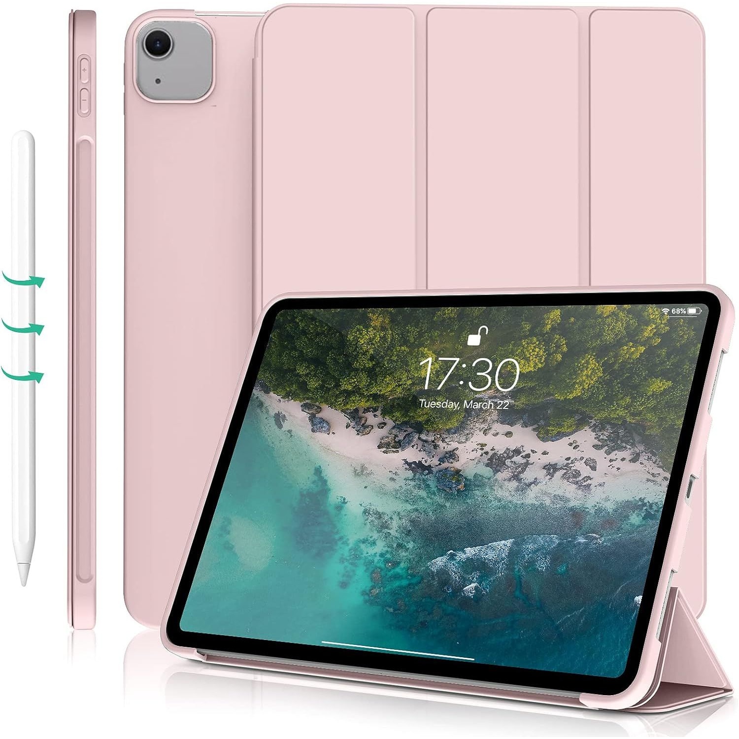 Husa Ultra Slim pentru iPad Air 13 (M3/M2), Silicon TPU, Smart Cover cu ...