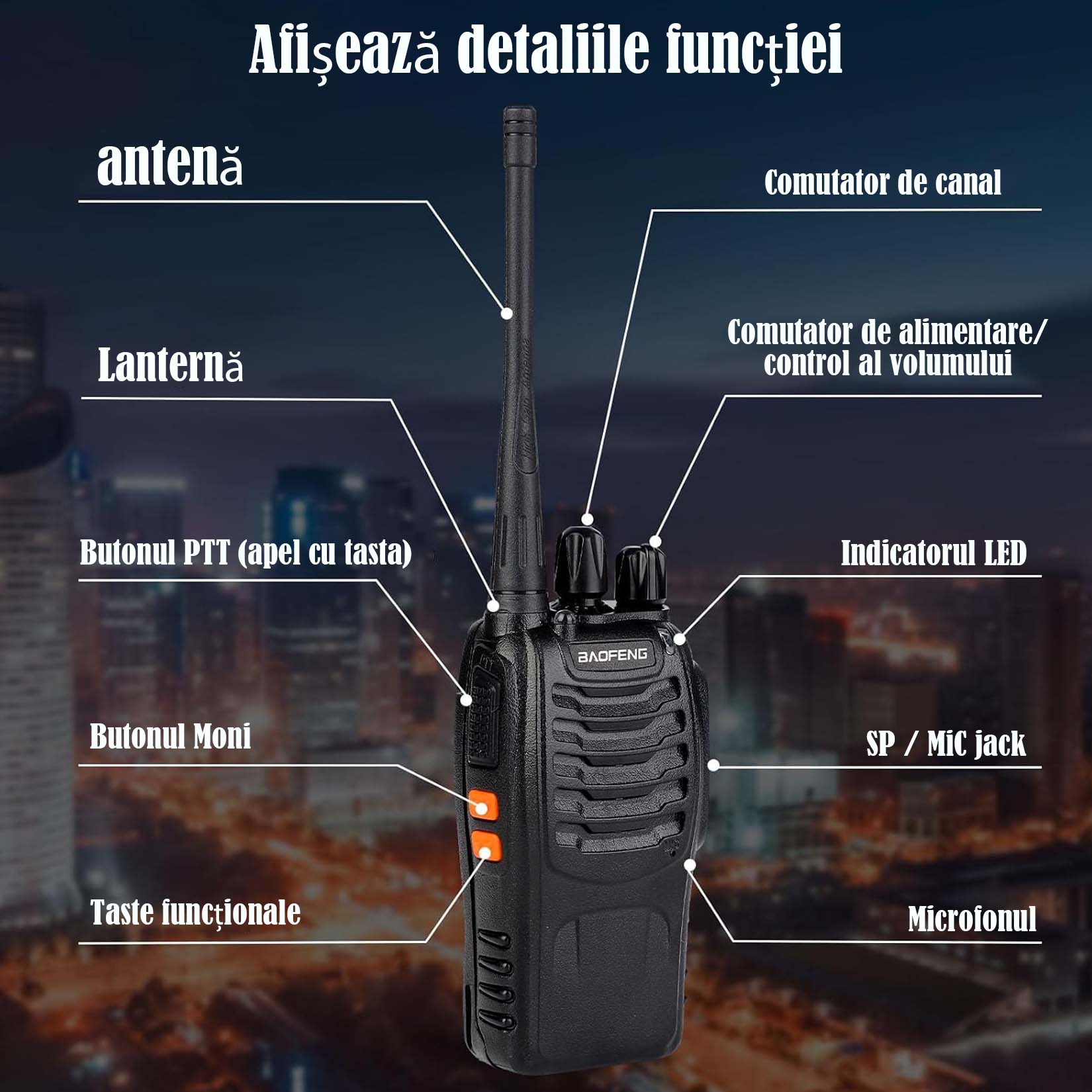Set 2x statii radio portabile BF-888S, 2 sets of Walkie Talkies ...