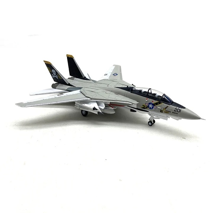 Macheta avion de vanatoare Grumman F-14 Tomcat, metal, 24 cm, scara 1: ...