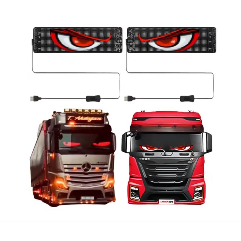 Set 2x Panouri afisaj Matrix LED INELAG, flexibil, display RGB, 595x120 ...