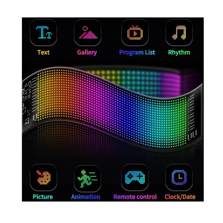 Set 2x Panouri afisaj Matrix LED INELAG, flexibil, display RGB, 595x120 ...