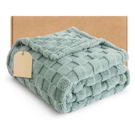 Plapuma Verde cu Carouri Luoistu - Patura Fleece Pufoasa, 200x230 cm ...