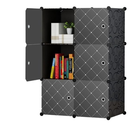 Dulap camera, Gri cu imprimeu Geometric, 3 Compartimente + 1 Umeras, 75 ...