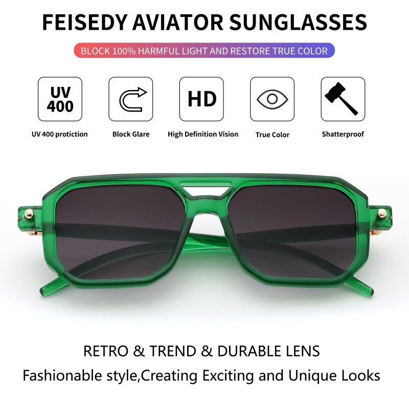 Ochelari de soare aviator retro patrati, anii 70, pentru femei si ...