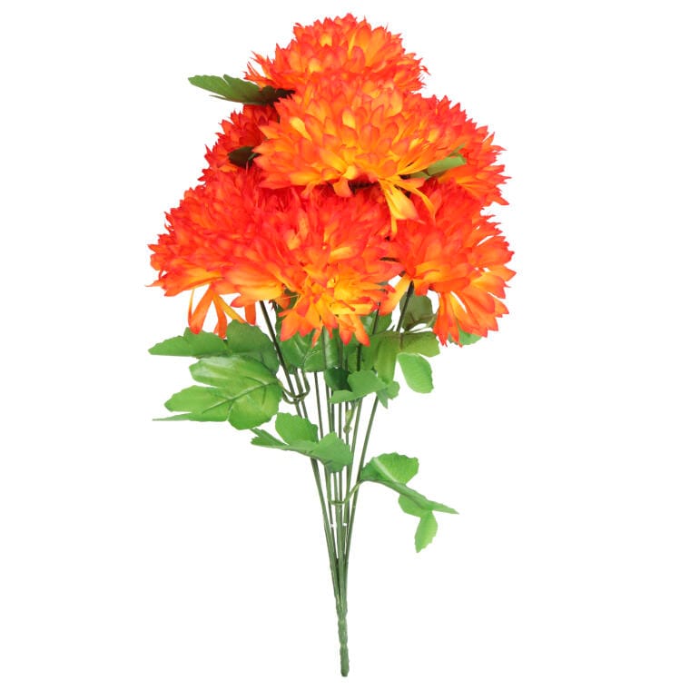 Buchet 9 crizanteme portocalii, Goliat, 47x12cm - eMAG.ro