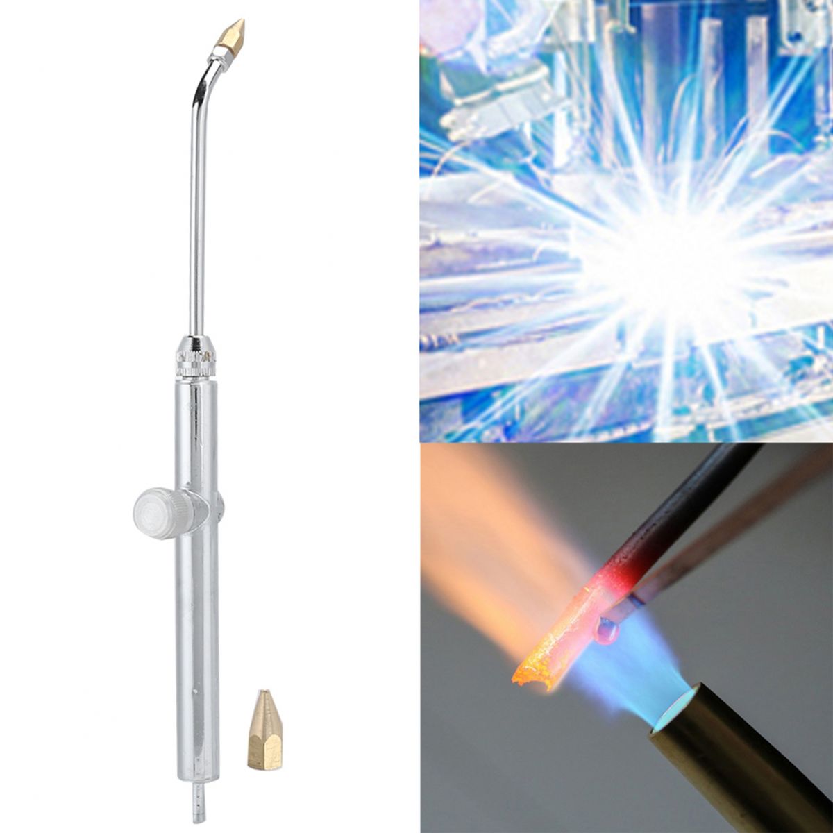 Pistol de lipit cu torta cu gaz, 24cm, metal si alama, pentru repararea ...