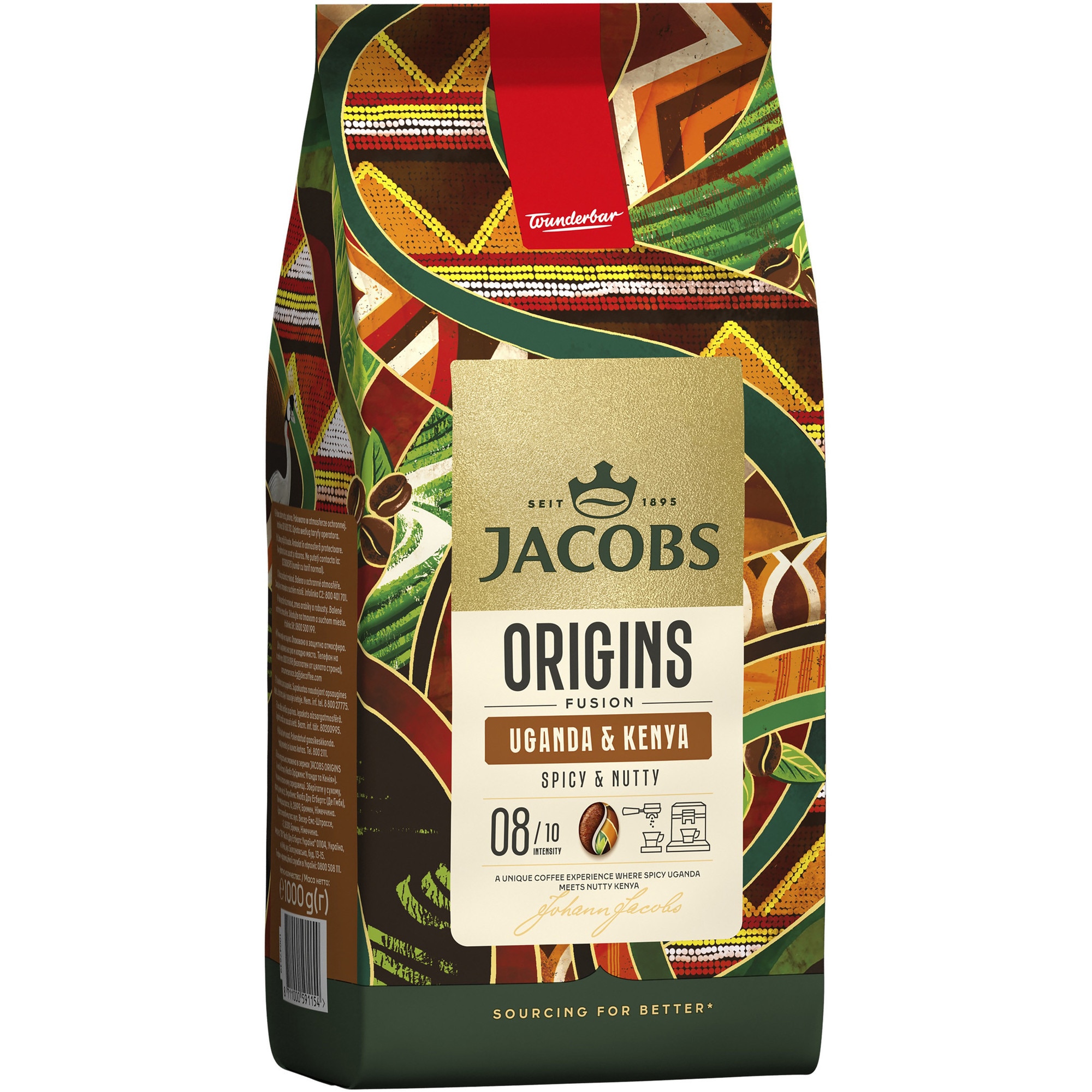 Cafea boabe Jacobs Origins Uganda & Kenya, 1 kg - eMAG.ro