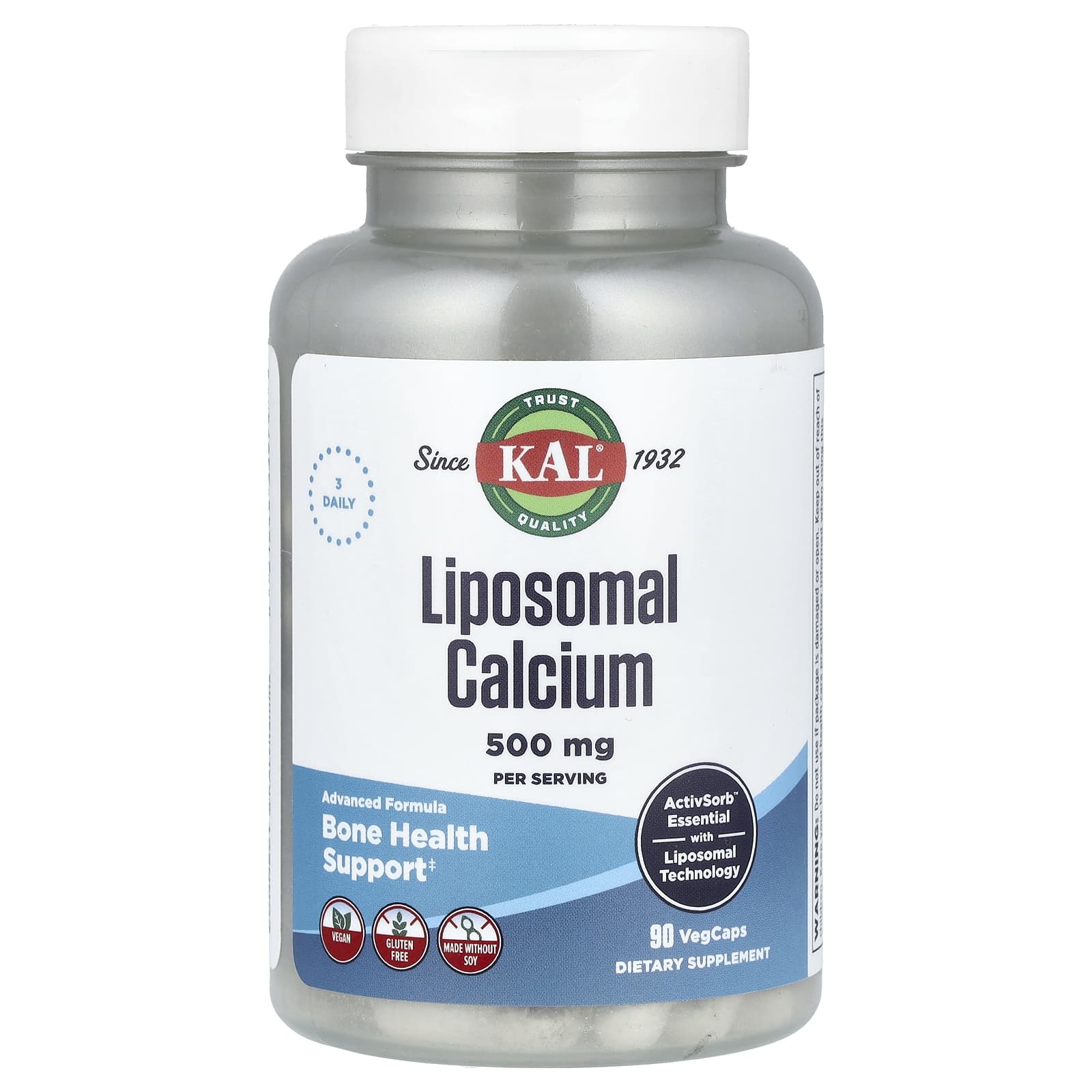 Calciu comprimate, KAL, 500 mg, 90 capsule vegetale - eMAG.ro