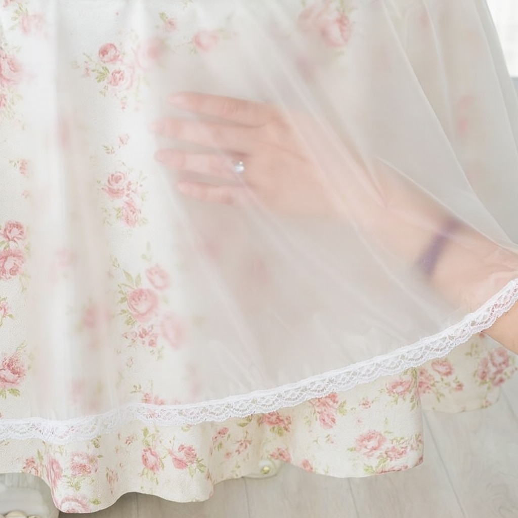 Husa Fata de Masa Rotunda – Musama Transparenta Impermeabila cu Dantela ...