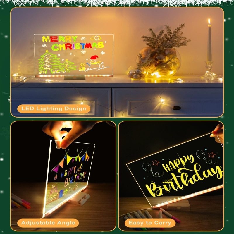 Placa de scris colorata cu LED-uri, tabla de mesaje acrilica iluminata ...