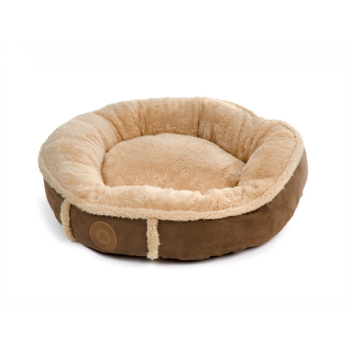 Pat Câini Mici JK Animals BALU, Rotund Pufos Antiderapant, Bej-Maro ...