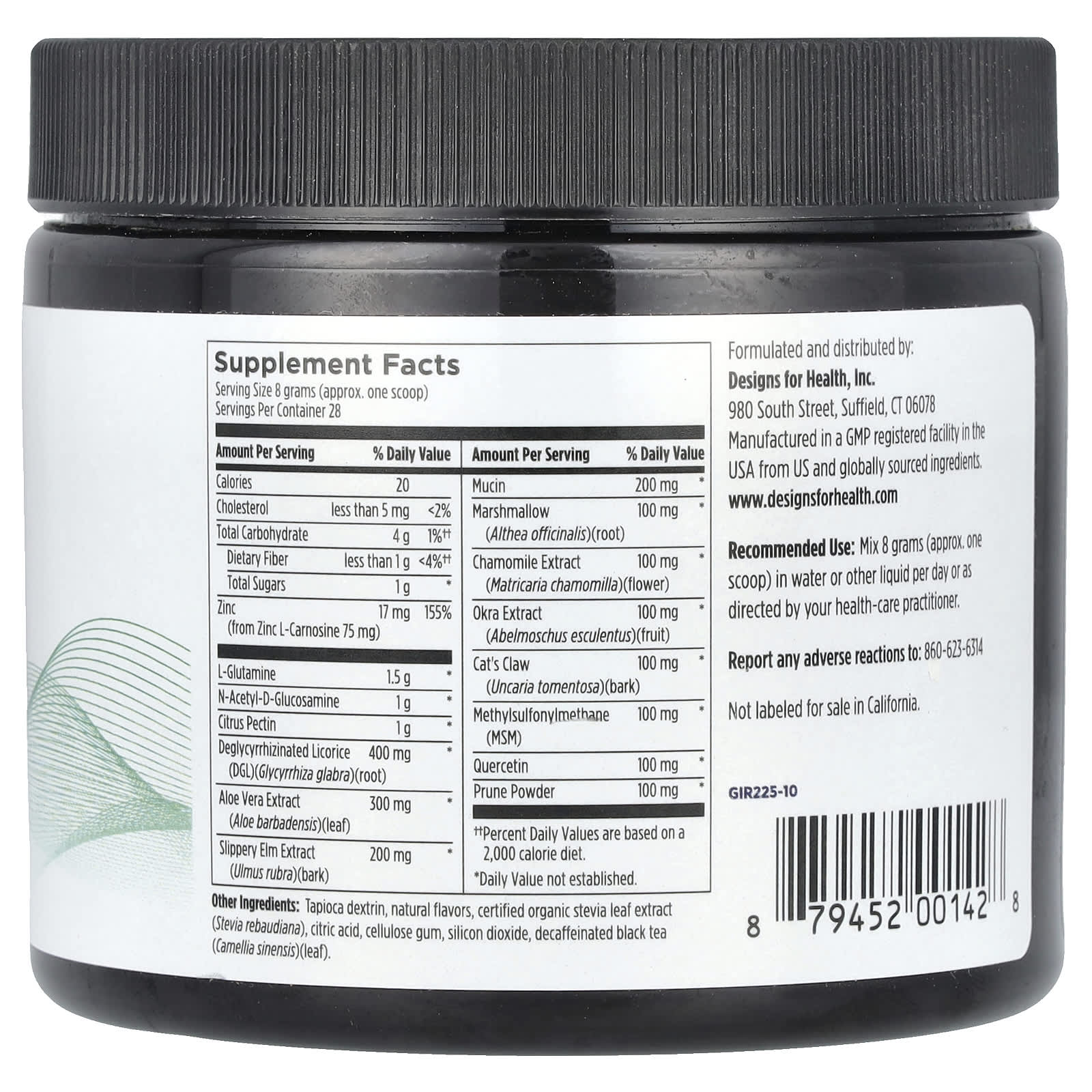 Supliment alimentar Designs For Health, GI Revive, 225 g - eMAG.ro