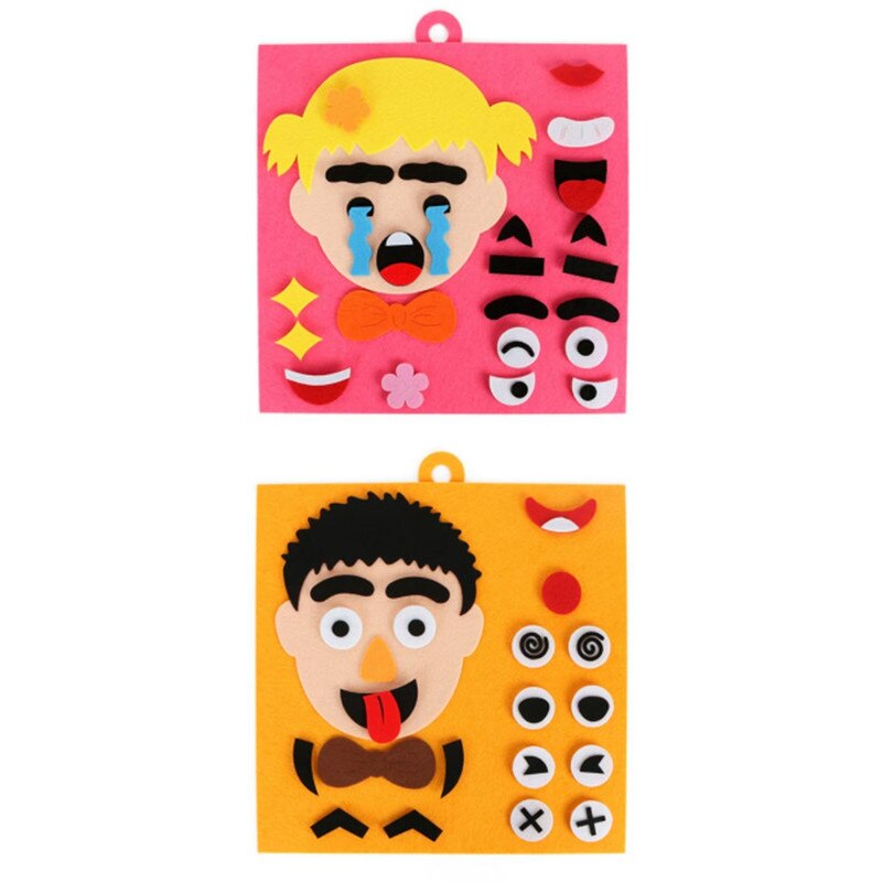 Set 2 in 1 Puzzla din pasla cu expresii faciale WANDAVICTA® (30x30 cm ...
